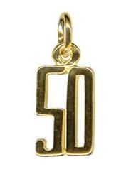 50th birthday charms in sterling silver or 9ct gold, online in Australia