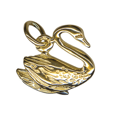 Large sterling silver or solid gold swan charm or pendant made in Australia