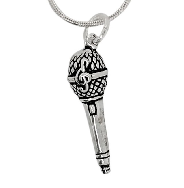 sterling silver miniature microphone pendant |online Australia