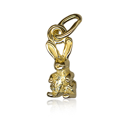 Rabbit or bunny charm in 9ct gold or sterling silver made in Australia ...