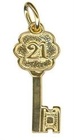 Small 21st birthday Key Pendant or Charm in Sterling Silver or 9ct ...