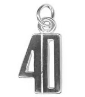50th birthday charms in sterling silver or 9ct gold, online in Australia