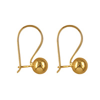 sterling silver or 9ct yellow or rose gold euro ball earrings with ...