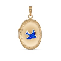 Bluebird locket oval shape in sterling silver or 9ct yellow gold|online ...