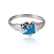 Ring Signet ready made blue bird sterling silver for children or girls