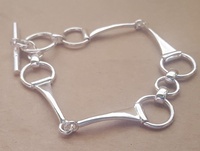 Snaffle horse bit bracelet for equestrians in sterling silver or 9ct ...