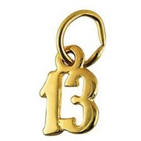 Number 13 charm, small size sterling Silver or 9ct Gold, online in ...