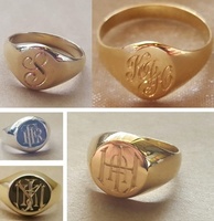 Hand engraved monogram initials for signet rings |online made in Australia