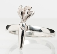 My first one carrot diamond ring, large size in Silver or 9ct Gold ...