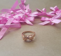 Birthstone bow ring signet Australia buy online in silver or yellow or ...