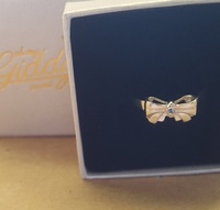 Birthstone bow ring signet Australia buy online in silver or yellow or ...