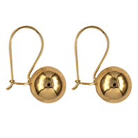 sterling silver or 9ct yellow or rose gold euro ball earrings with ...