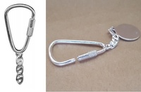 Personalised sterling silver keyring attachment with winding mechanism ...