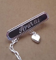 Baby name brooch & heart in Silver, 9ct Yellow, Rose pink gold or White ...