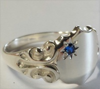 Shield signet ring solid gold or sterling silver made in Australia, set ...